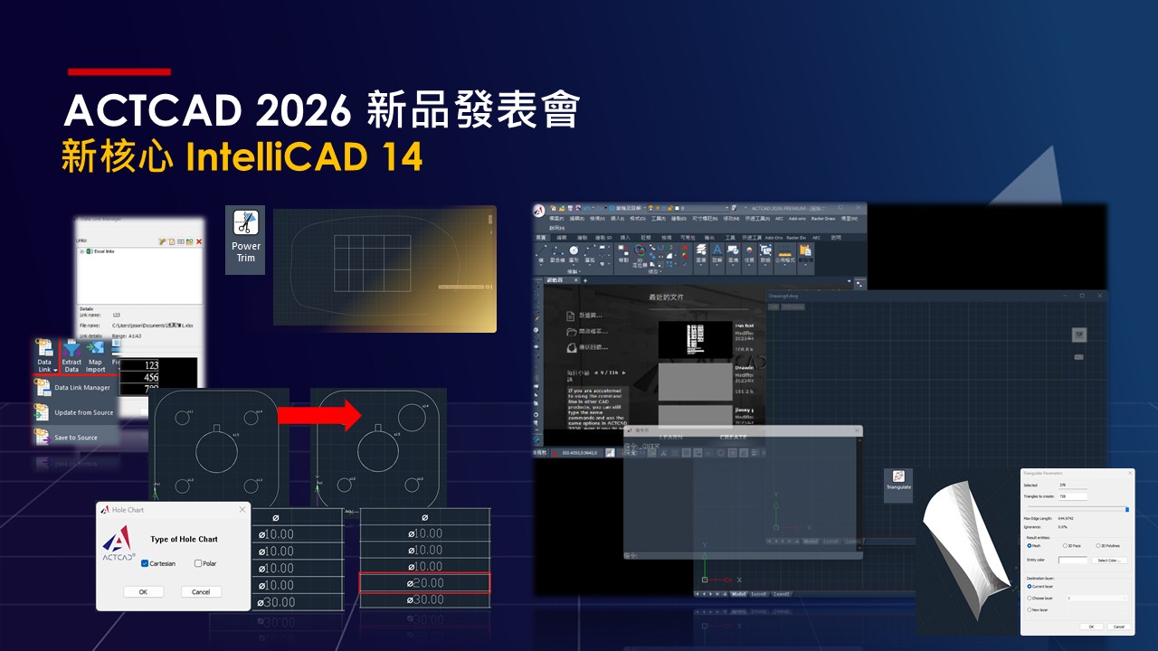 性能非凡 智繪設計 ACTCAD 2026 新功能介紹 - 首選平價CAD軟體 · 買斷制 · 相容DWG/DXF - ActCAD Taiwan